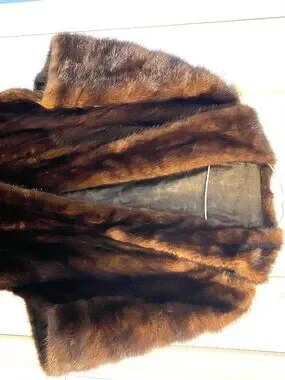 Vintage | Jackets & Coats | Vintage Brown Mink Fur Monogrammed Hb Stole ...